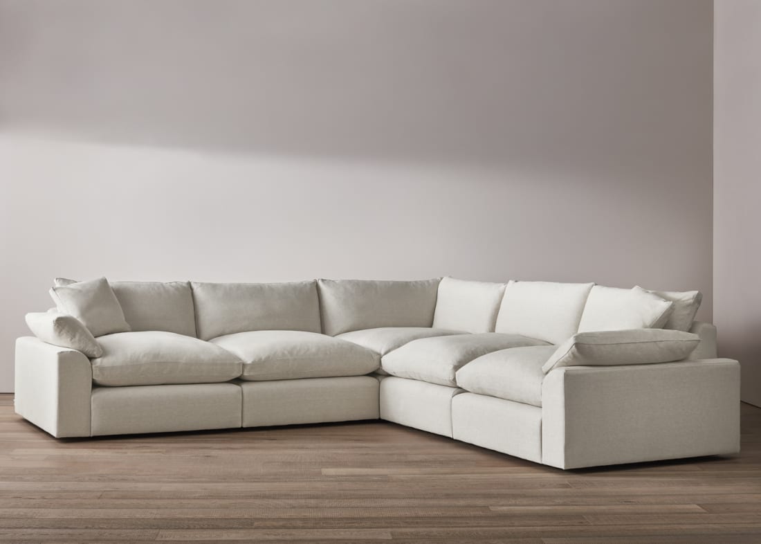Cuddle spherified Fabric L Shape Sectional