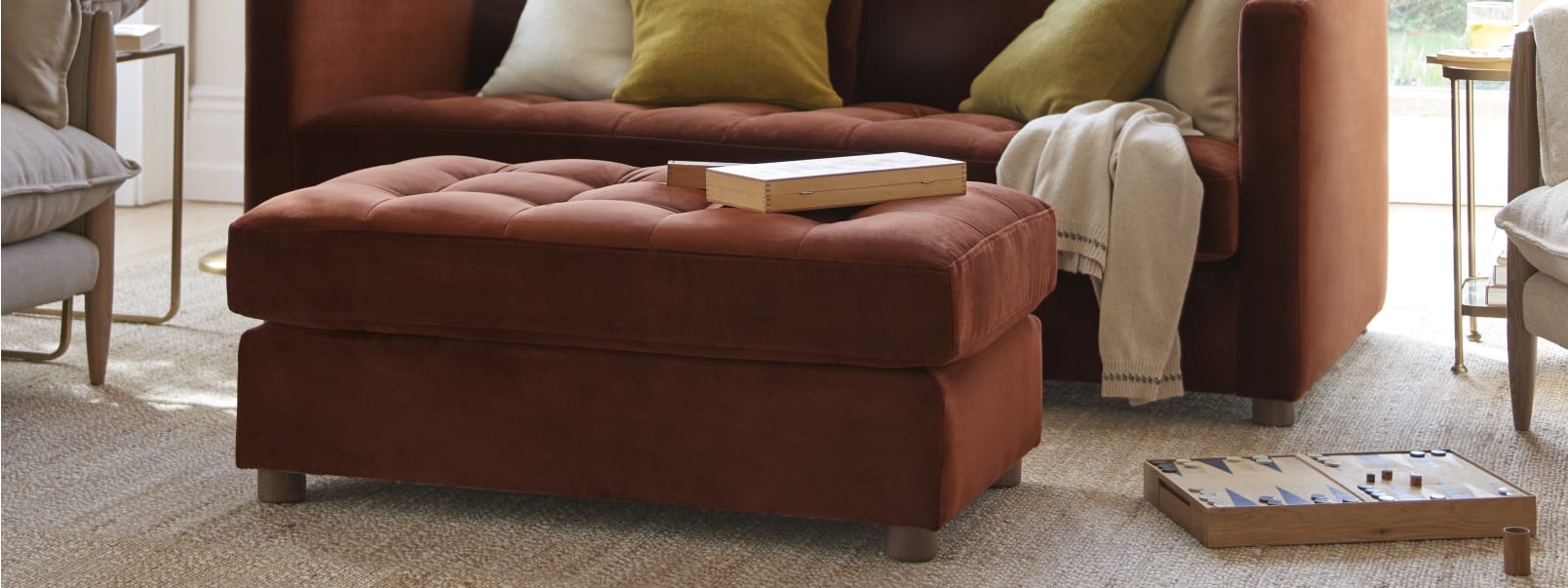 Buttoned footstools | Made in Britain | Loaf