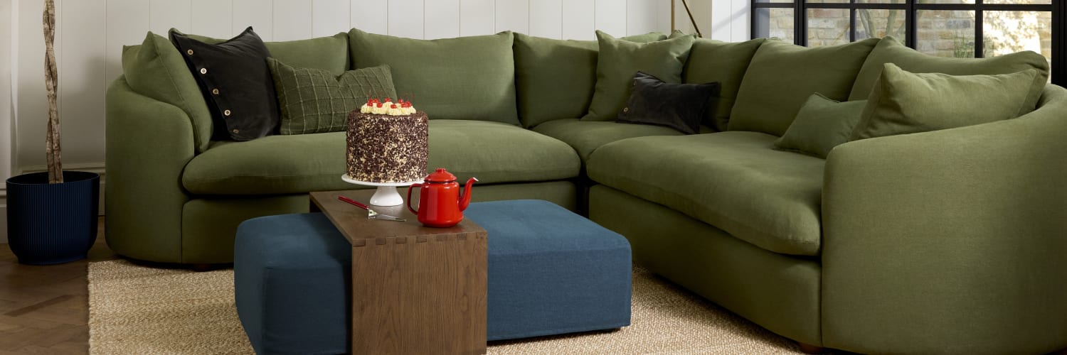 light green corner sofa