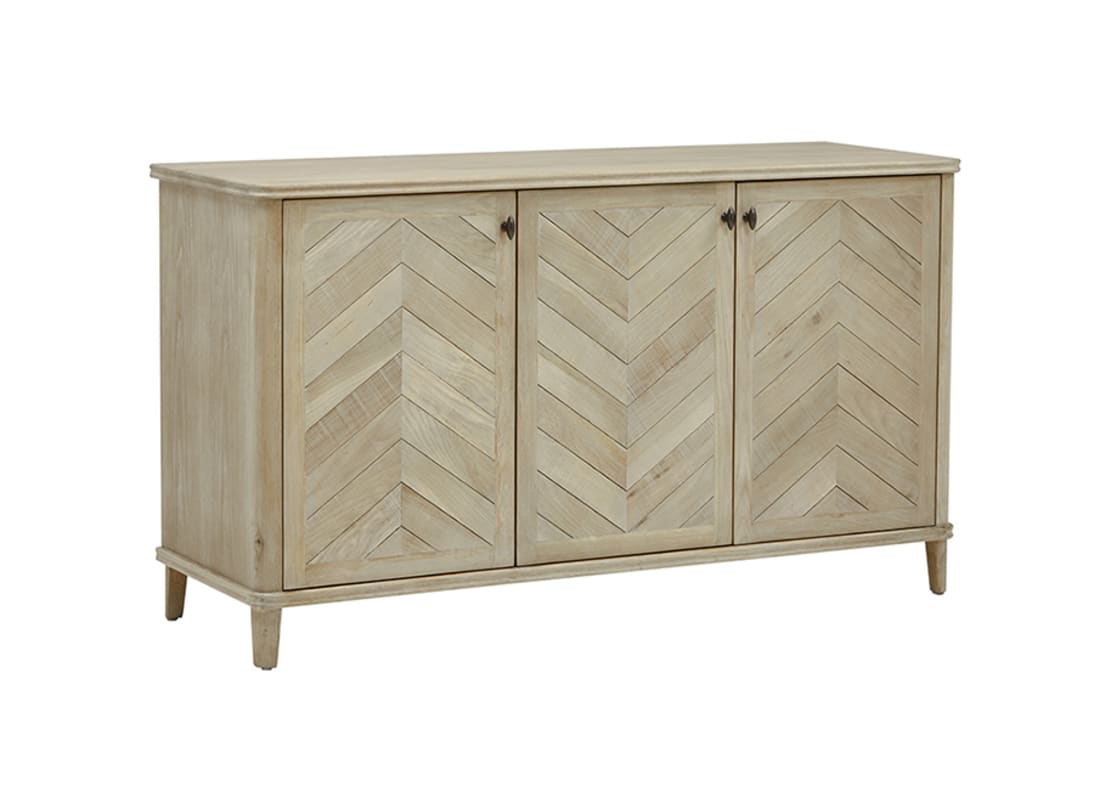 Grand Fandangle Sideboard in Whitewashed Oak | Parquet Wood Sideboard ...