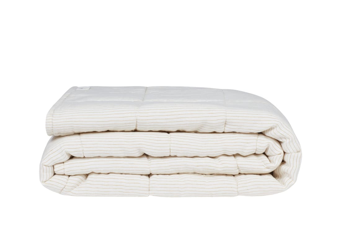 Stripey Slubby Linen Quilt | Stripey Linen Quilt | Loaf