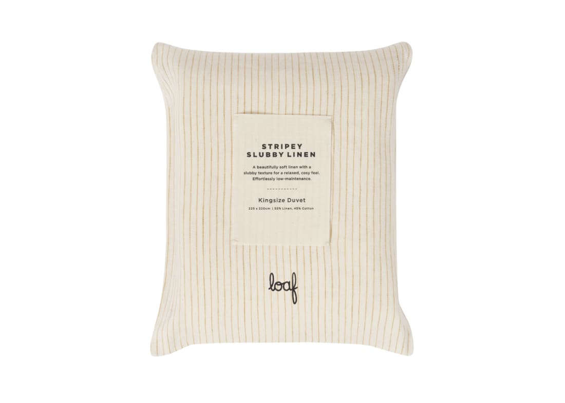 Stripey Slubby Linen Duvet Cover | Linen Duvet Cover | Loaf