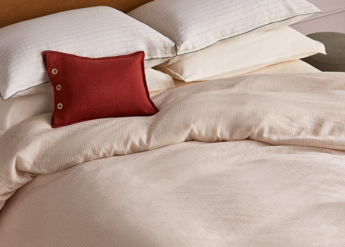 Stripey Slubby Linen Duvet Cover | Linen Duvet Cover | Loaf