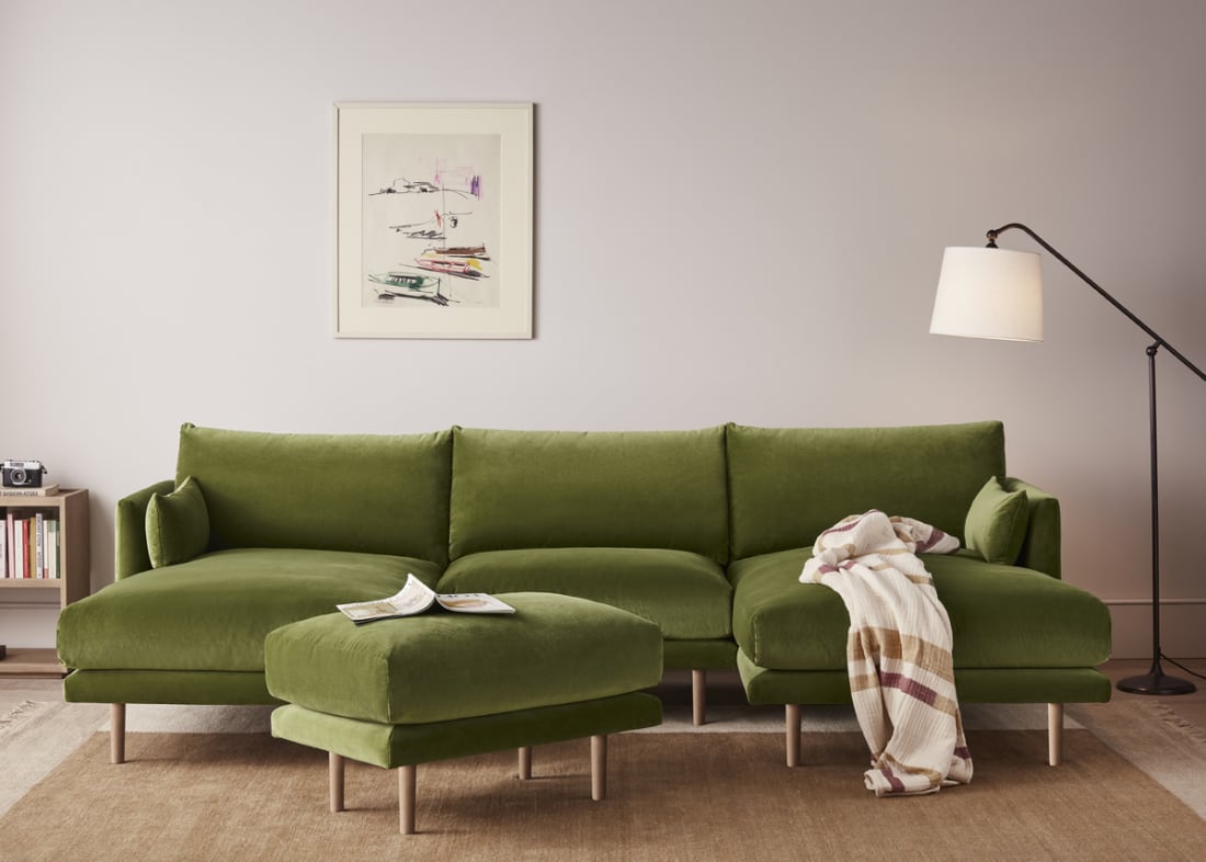 Jeffers Cinema Chaise | Minimalist Cinema U-Shape Chaise | Loaf