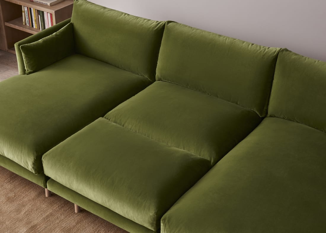 Jeffers Cinema Chaise | Minimalist Cinema U-Shape Chaise | Loaf