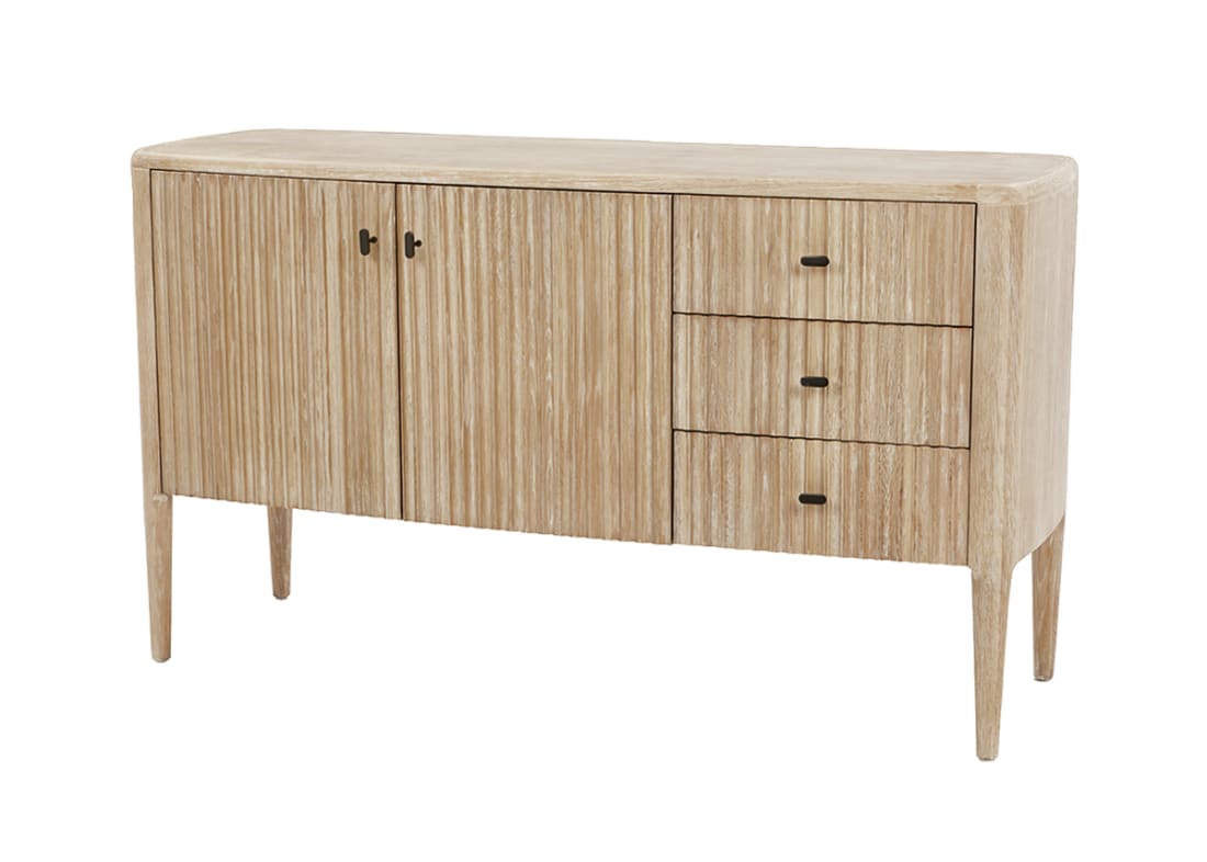 Heyday Sideboard in Whitewashed Oak | Wooden Fluted Sideboard | Loaf
