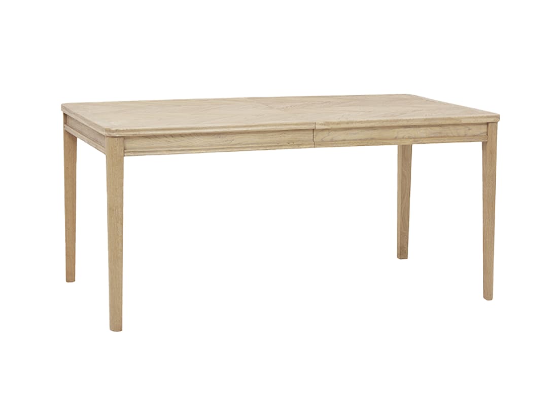 Jigsaw Kitchen Table in Whitewashed Oak | Extendable Parquet Dining ...