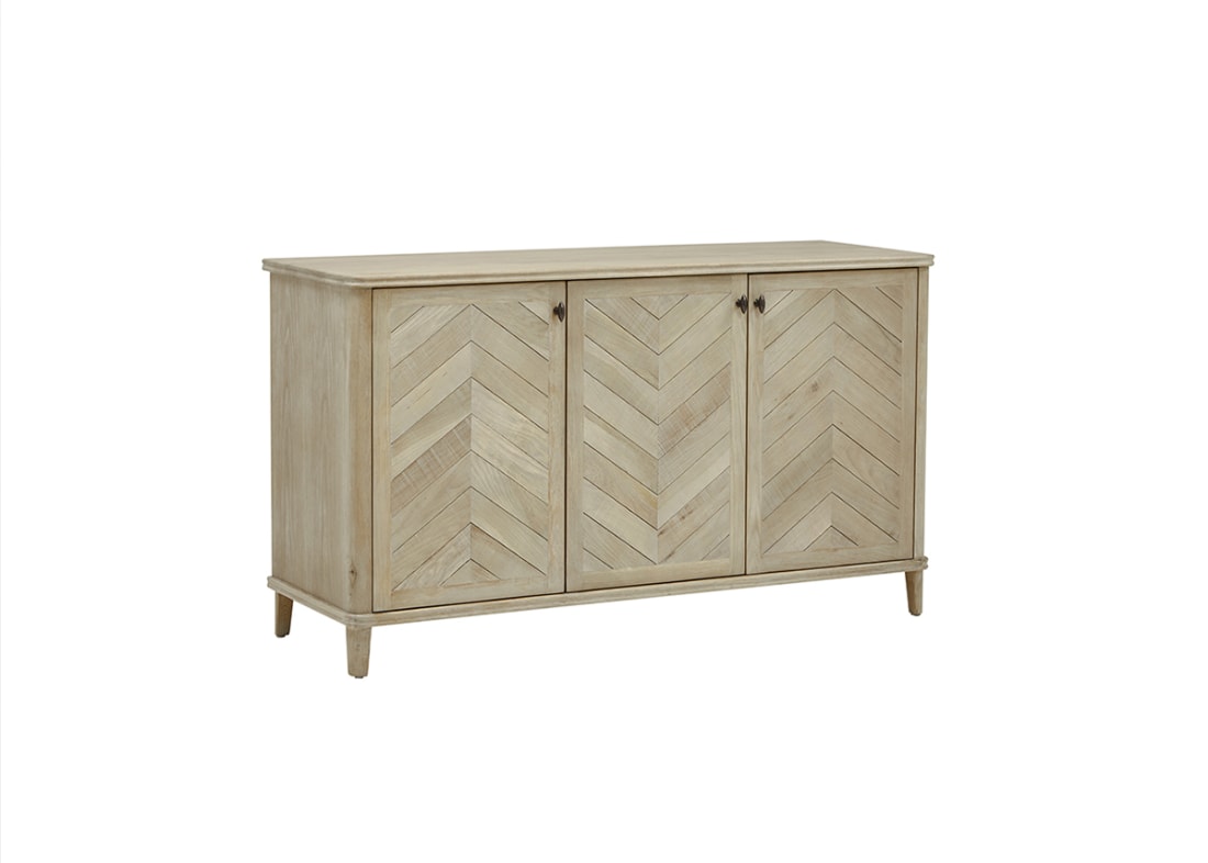 Grand Fandangle Sideboard in Whitewashed Oak | Parquet Wood Sideboard ...