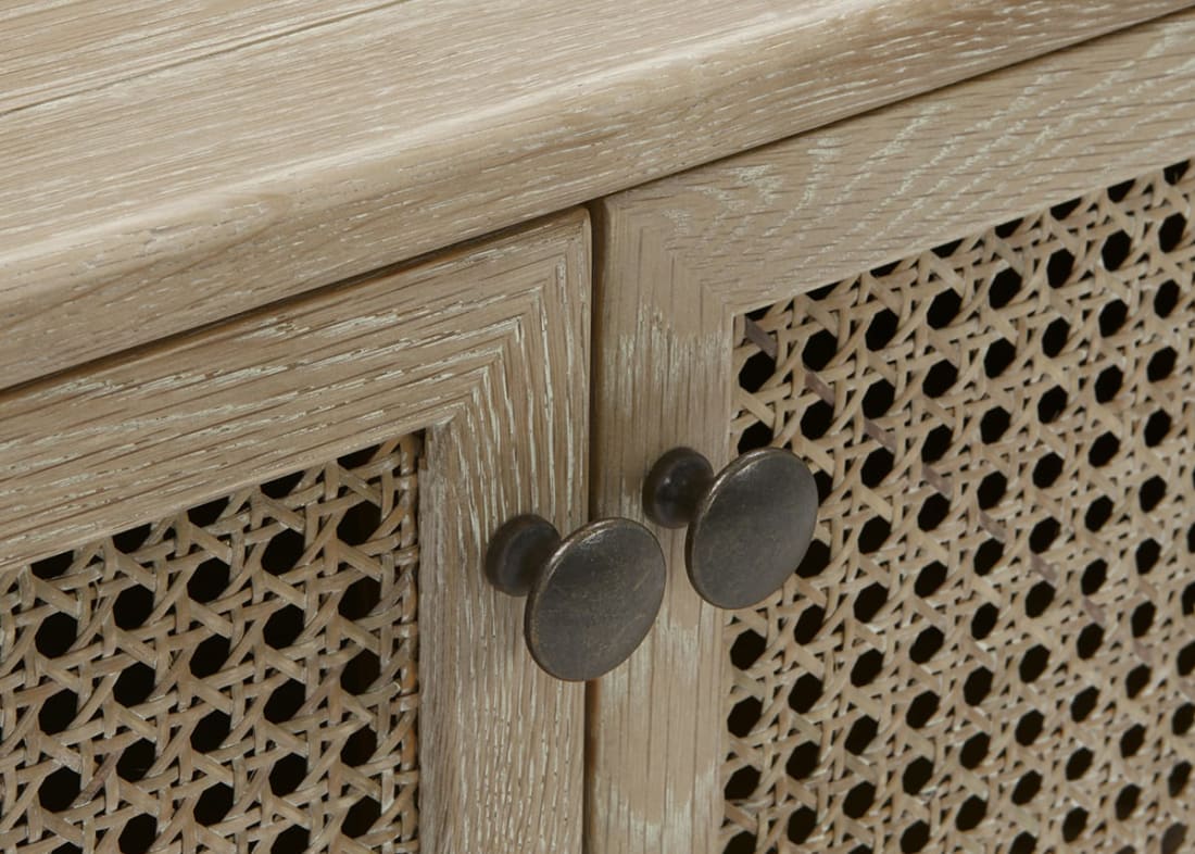 Honour Sideboard in Whitewashed Oak | Wooden Rattan Sideboard | Loaf