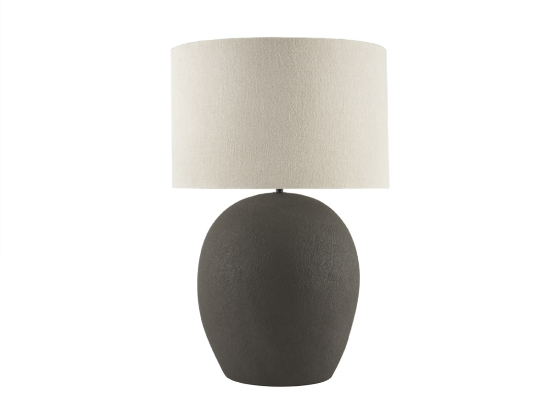 Slatey Table Lamp | Ceramic Clay Table Light with Shade | Loaf