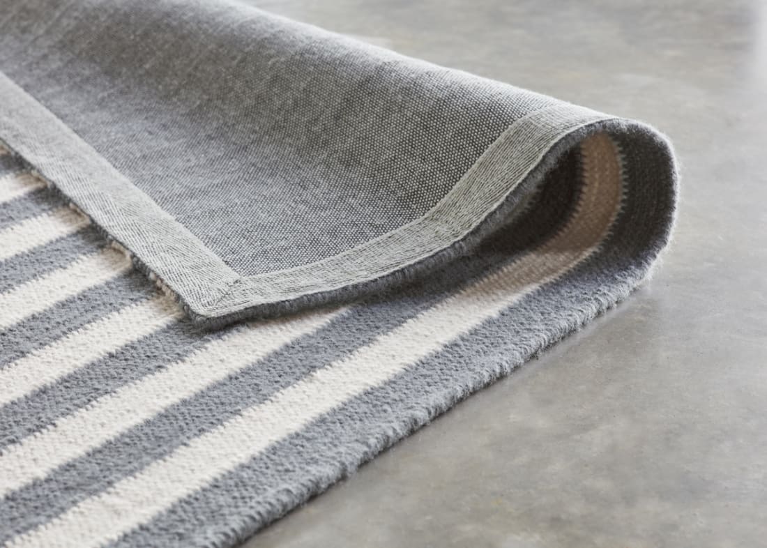 Double Stripey Wool Rug | Striped Wool Floor Rug | Loaf