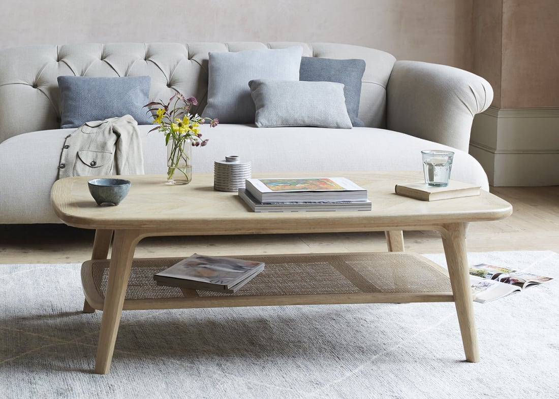 Throwback Coffee Table in Whitewashed Oak | Low Solid Wood Coffee Table | Loaf